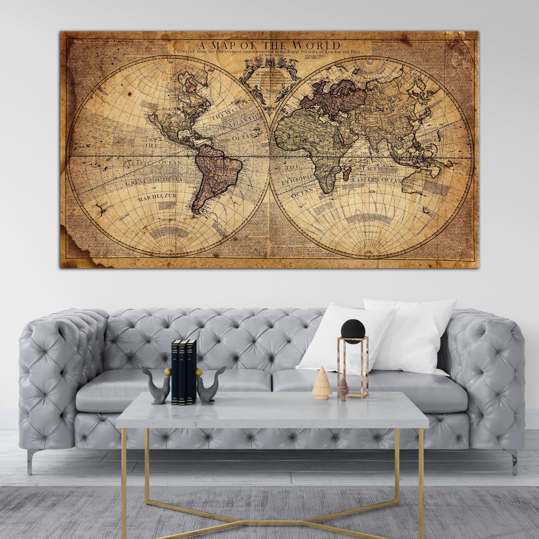 World Map Canvas Art, Old World Map, Old World Map Art Canvas, Map ...