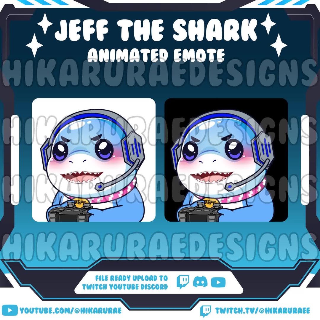 Jeff the Shark Gaming Animated Emote – Marvel Rivals Inspired Twitch ...
