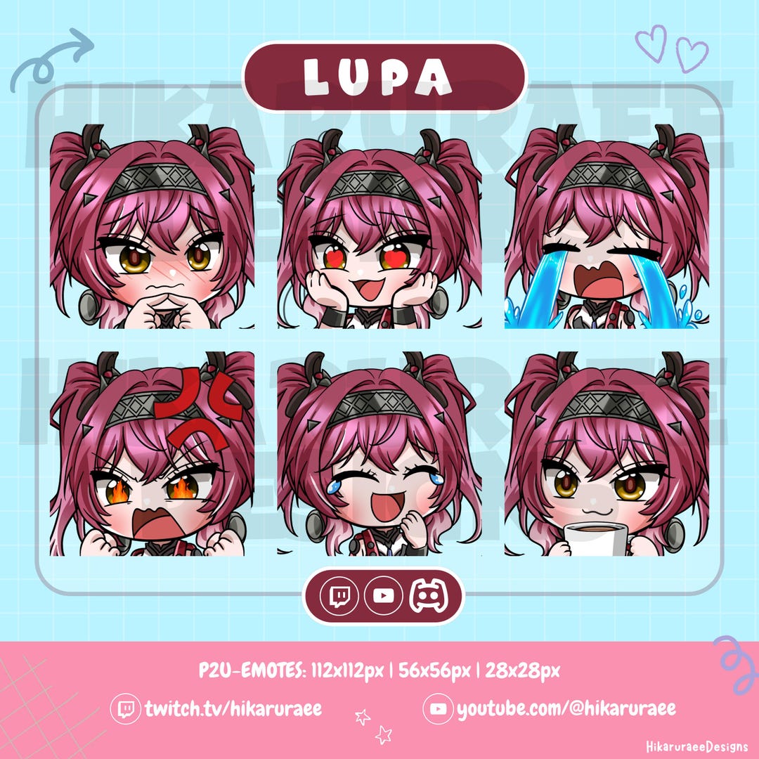 Lupa Wuthering Waves Emotes | Cute Twitch Emotes | Streamer Emote Pack ...