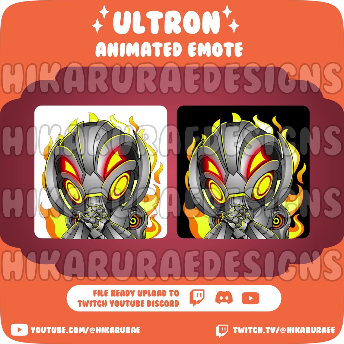 Ultron Evil Laugh Animated Emote | Marvel Rivals Twitch Emote | Discord ...