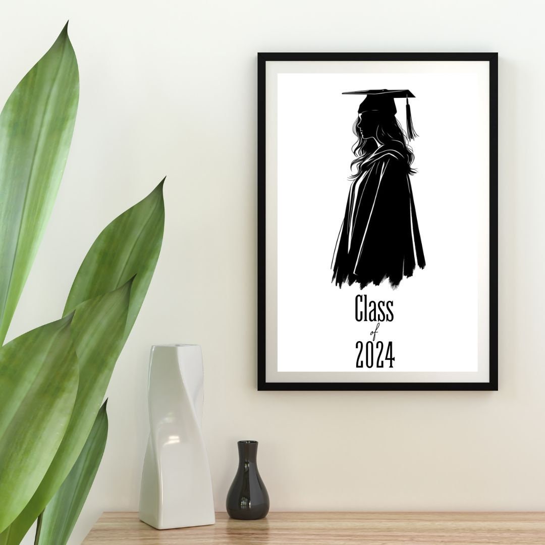 Class of 2024 Graduation Wall Art Print in Black Frame Perfect Gift for ...