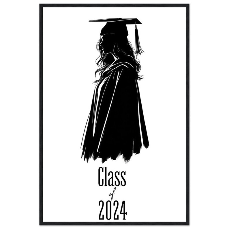 Class of 2024 Graduation Wall Art Print in Black Frame Perfect Gift for ...