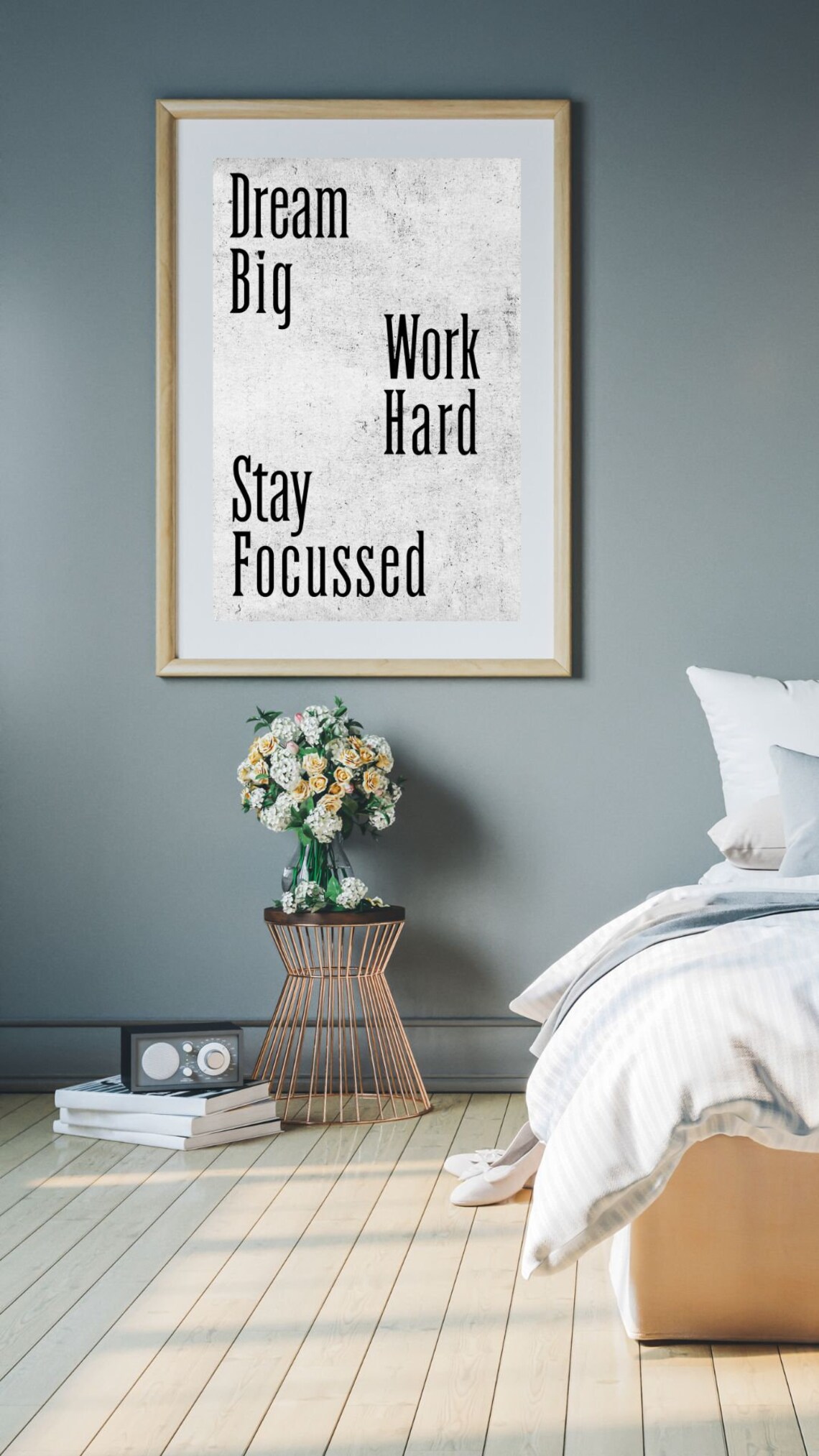 Motivational Wall Art Print Dream Big, Work Hard, Stay Focussed ...