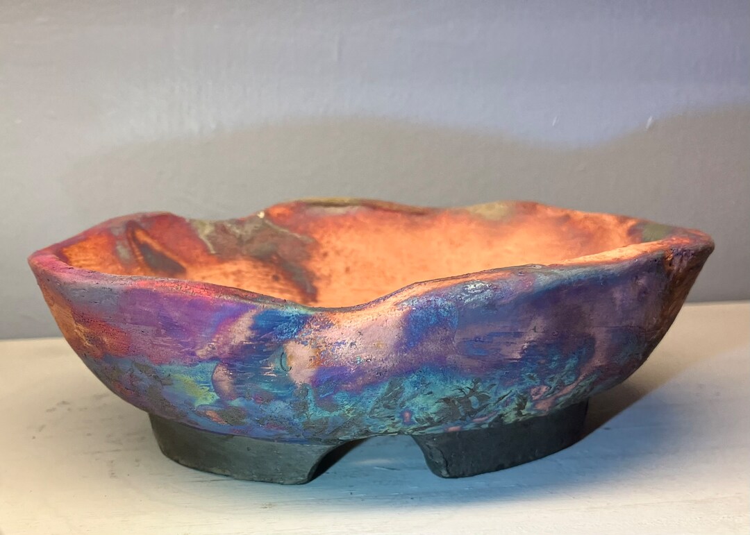 Hand-made Raku Bonsai Pot Raku Bonsai Pot Coppermatte Bonsai Pot naked ...