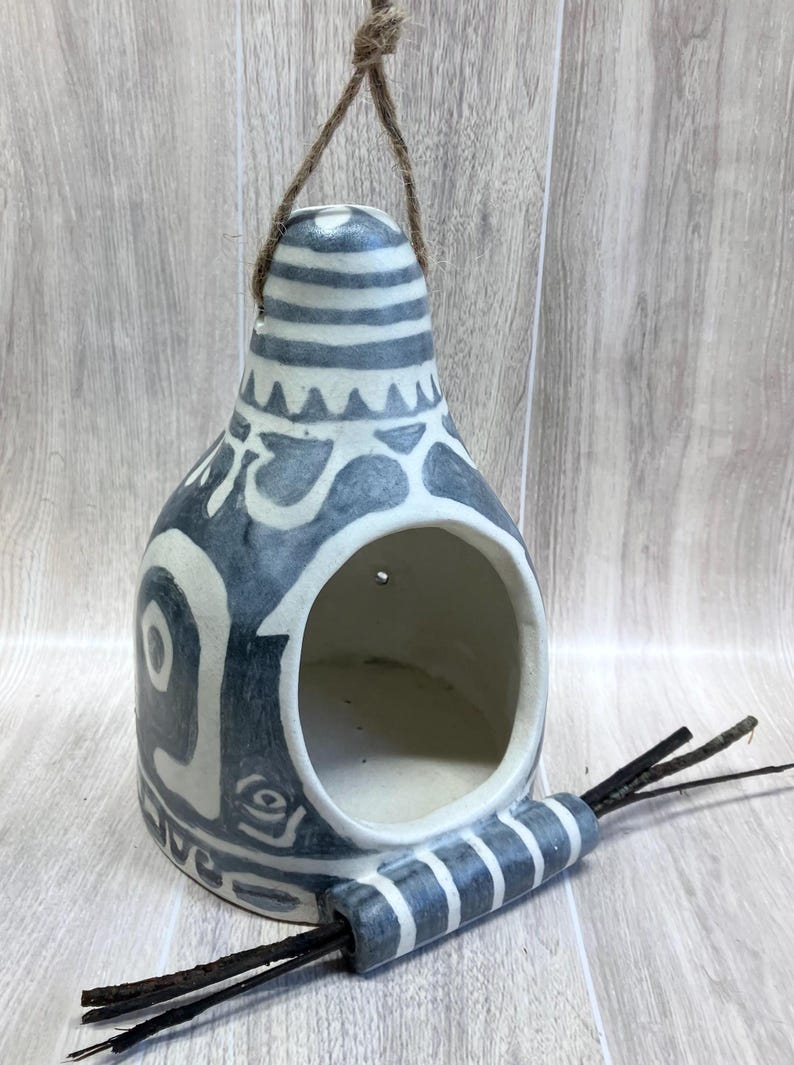 Black and White Ceramic Bird Feeder | Unique Home Decor & Garden ...