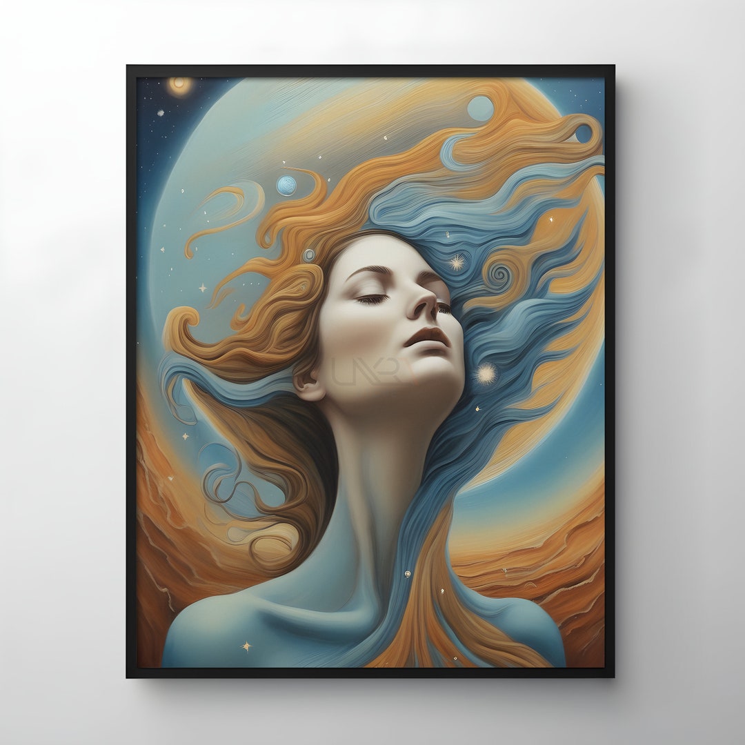 Ethereal Space Goddess Surreal Poster AI Digital Art - Etsy