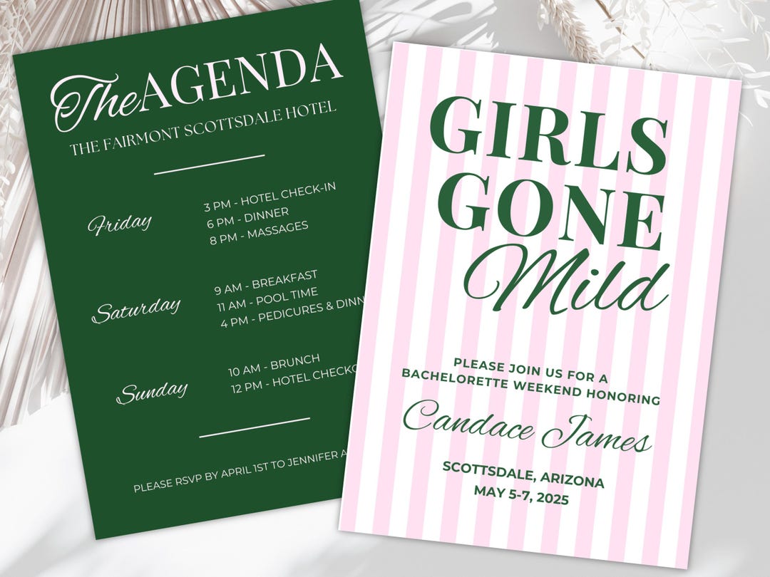 Girls Gone Mild Bachelorette Weekend Invitation, Girls Weekend Invite ...