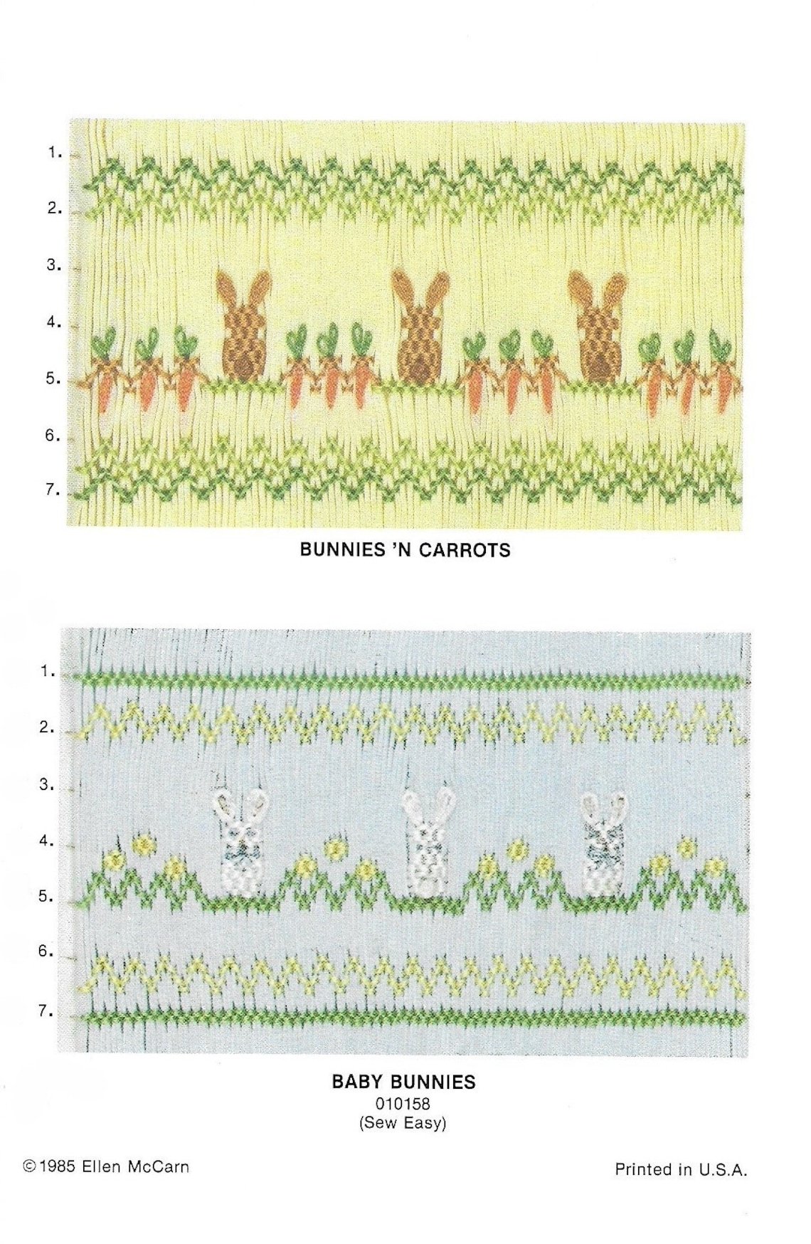 Smocking Plates Spring Animals 4ct - "bunnies and Carrots", "little ...