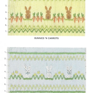 Smocking Plates Spring Animals 4ct - "bunnies and Carrots", "little ...