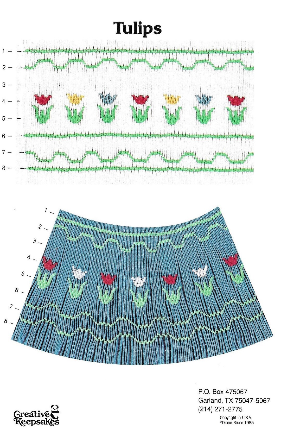 Smocking Plate tulips by Creative Keepsakes - Etsy