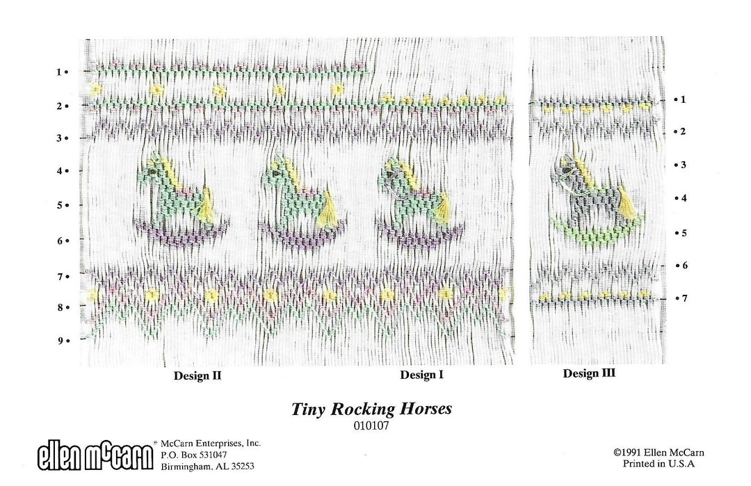 Smocking Plates Toys 4ct - "tiny Rocking Horses" and "baby Bear" by ...
