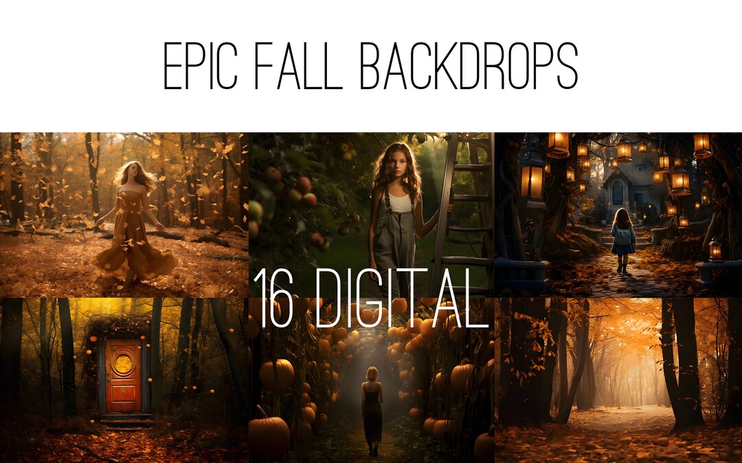 16 Epic Fall Digital Backdrops, Photography Backgrounds, Photo Editing ...