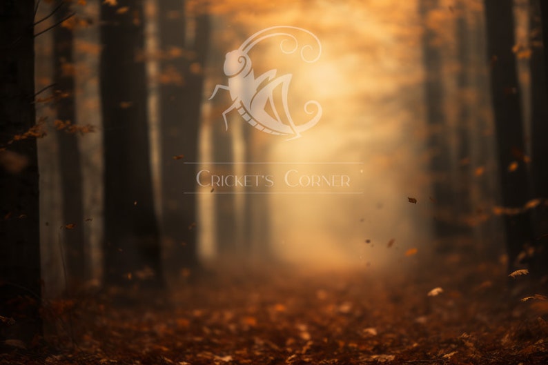 Bokeh Fall Forest Digital Background With Falling Leaves, Autumn ...