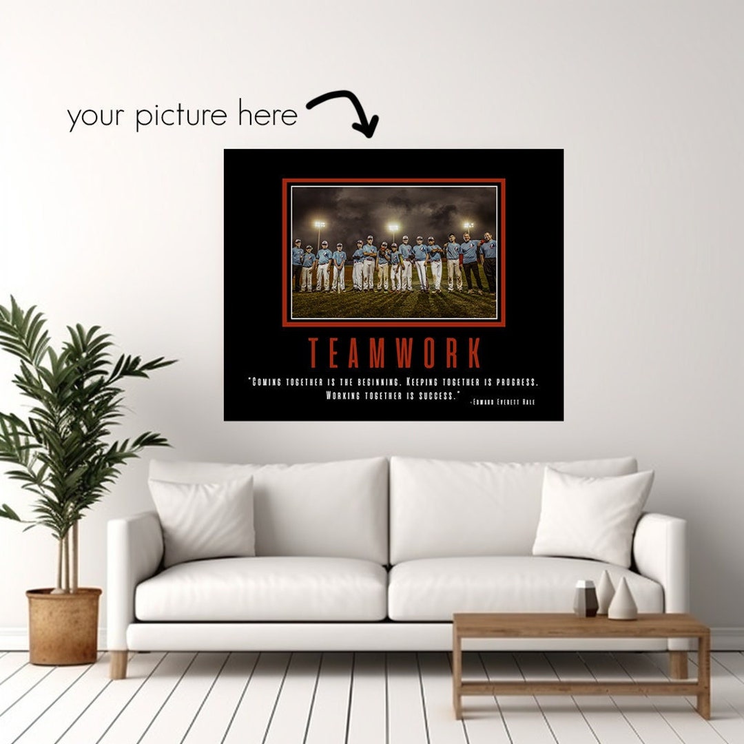 Success Poster DIGITAL Personalized Print - TEAMWORK, Inspirational ...