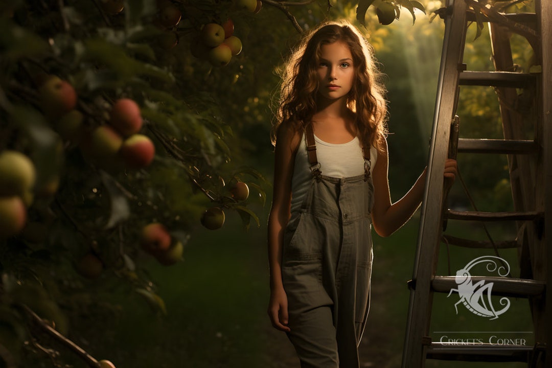 Apple Orchard Digital Backdrop, Autumn Digital Backdrop for Photography ...