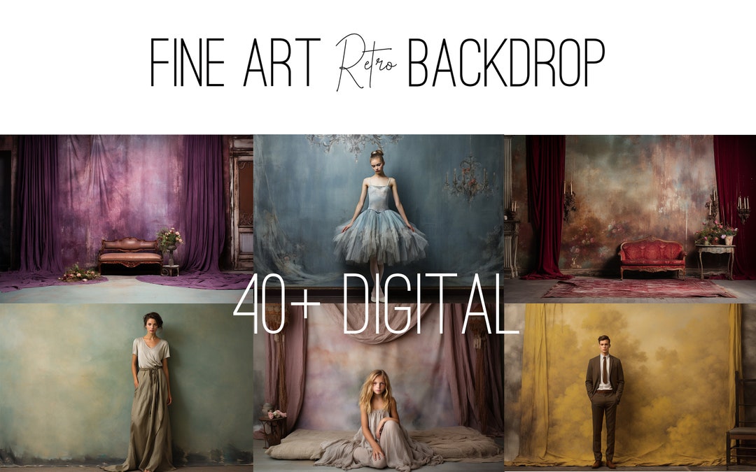 40 + Fine Art Retro Studio Digital Backdrops, Photography Studio Retro ...
