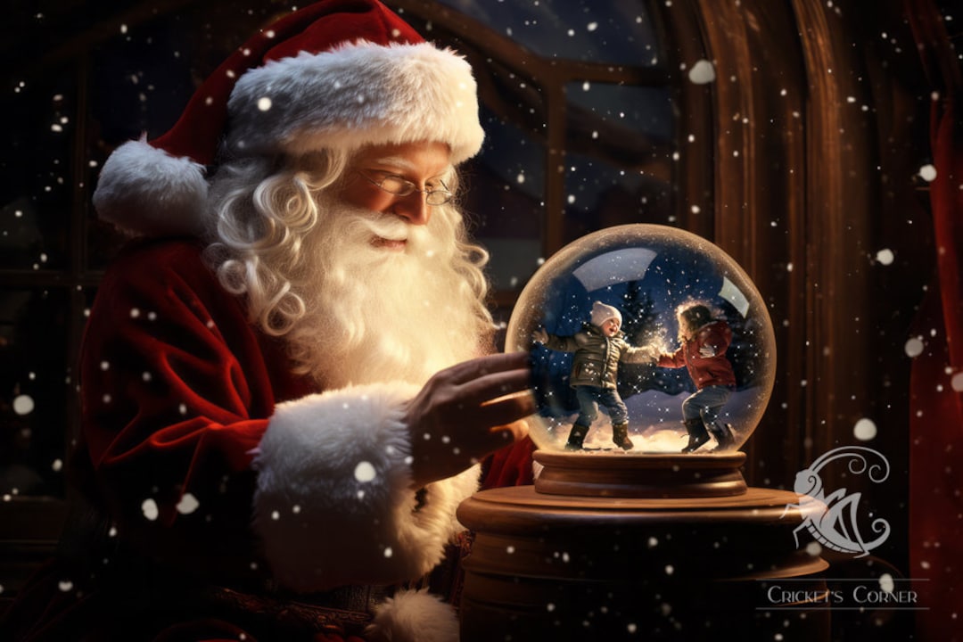Santa's Personalized Snow Globe, Layered Photoshop PSD File, Christmas ...