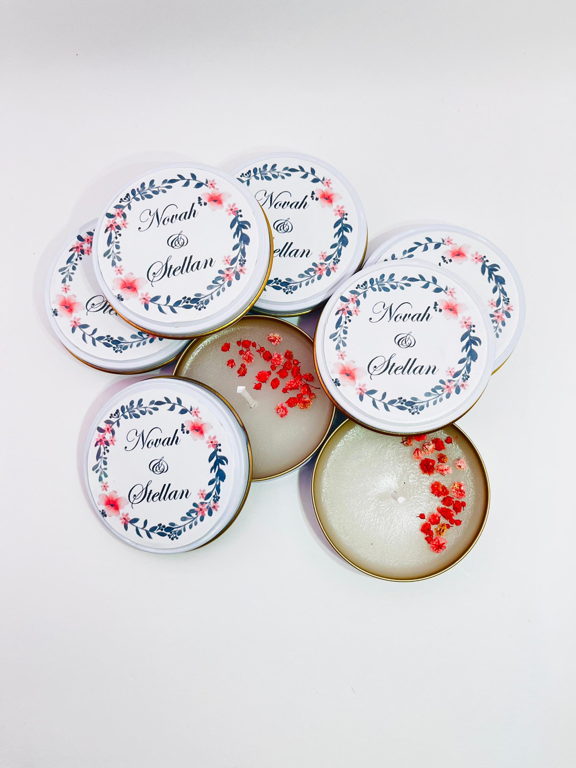 Candle Party Favors, Personalized Pearl Powder Candle, Bulk Wedding ...