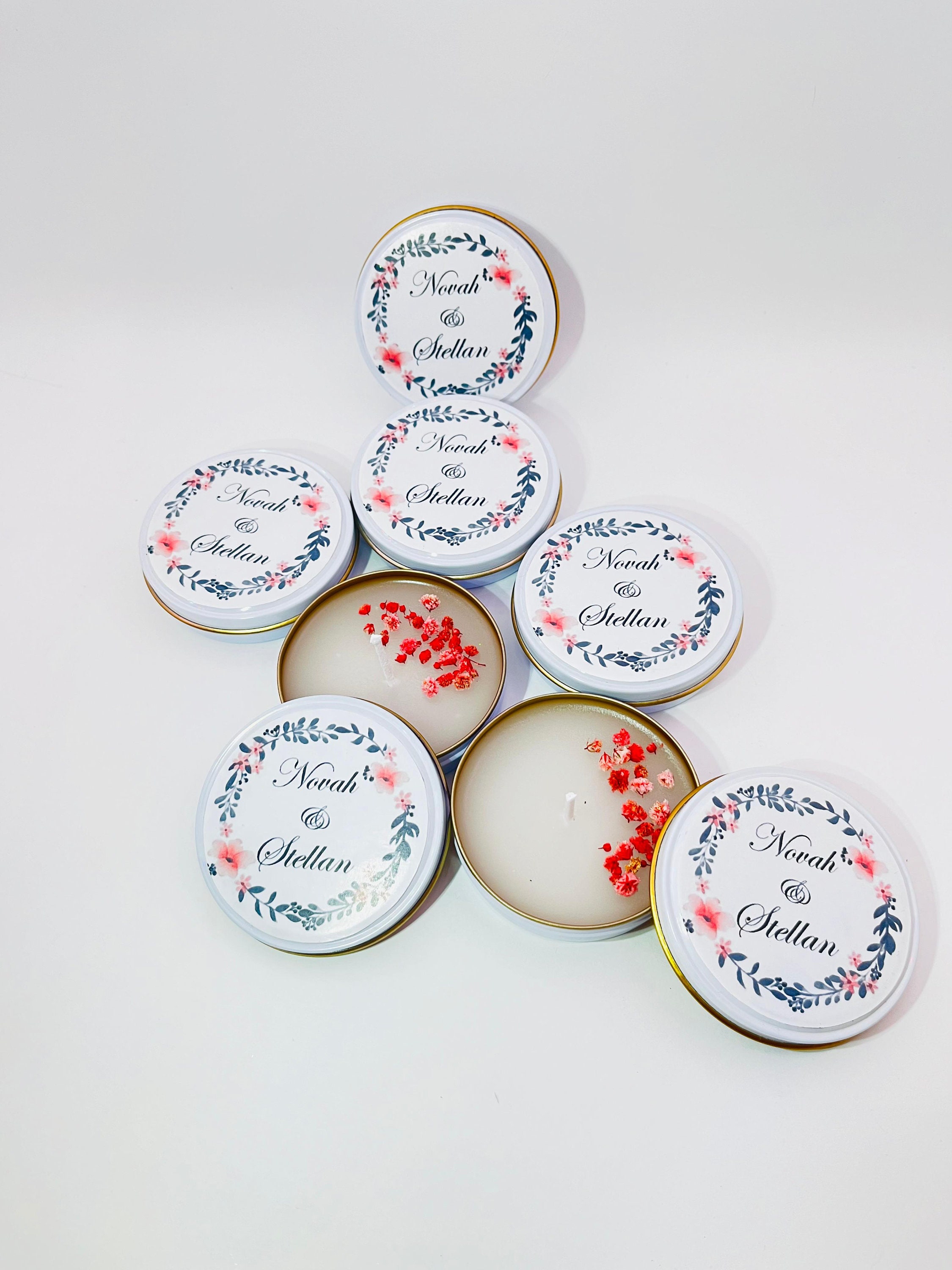 Candle Party Favors, Personalized Pearl Powder Candle, Bulk Wedding ...
