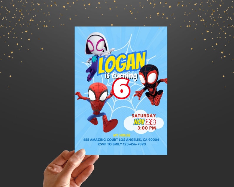 Spidey Invite, Spidey and His Amazing Friends Birthday Invitation ...