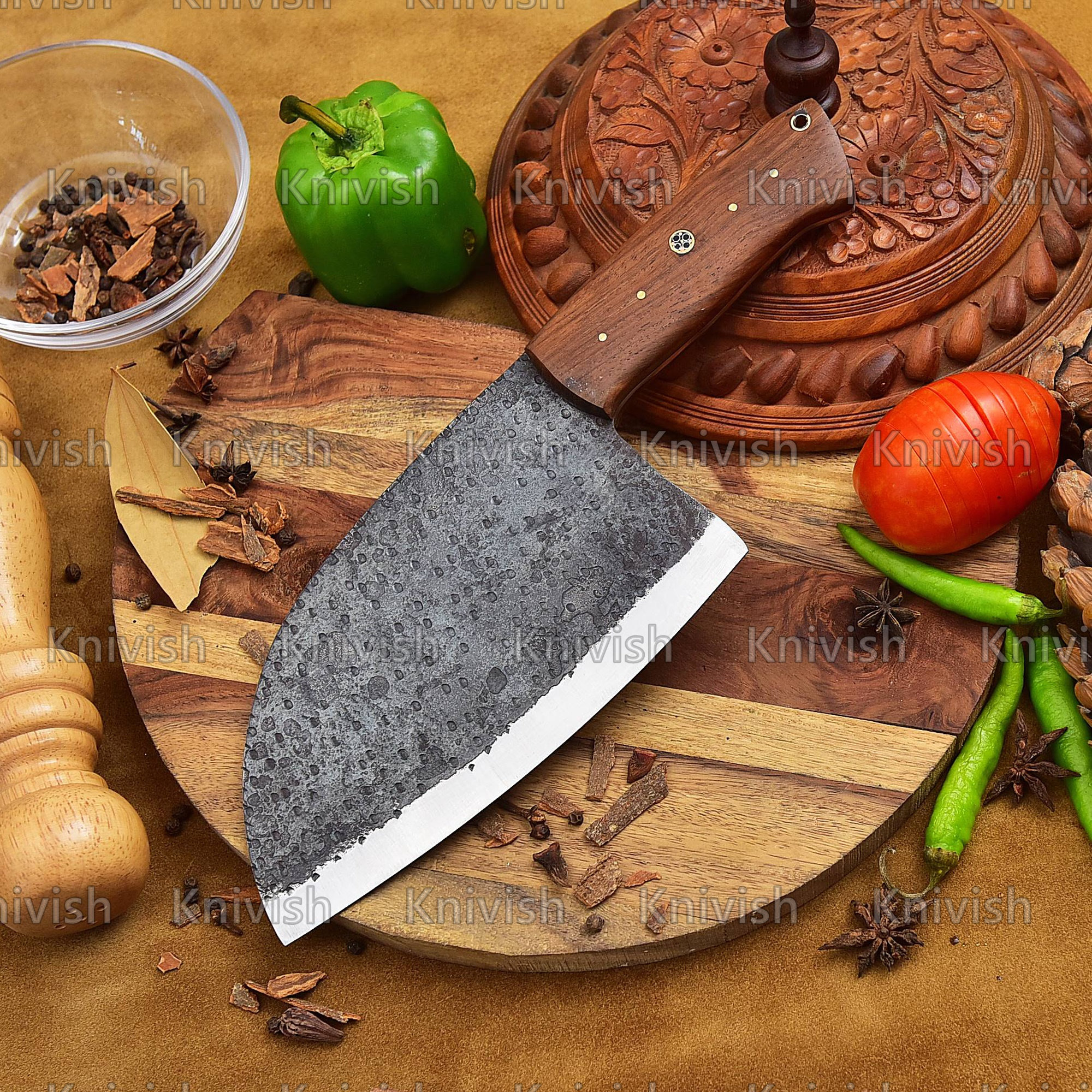 Cleaver Knife Full Tang Hand Forged Serbian Style Cleaver - Etsy