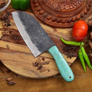 Handmade Personalized High Carbon Steel Cleaver Unique Handle Gifts ...