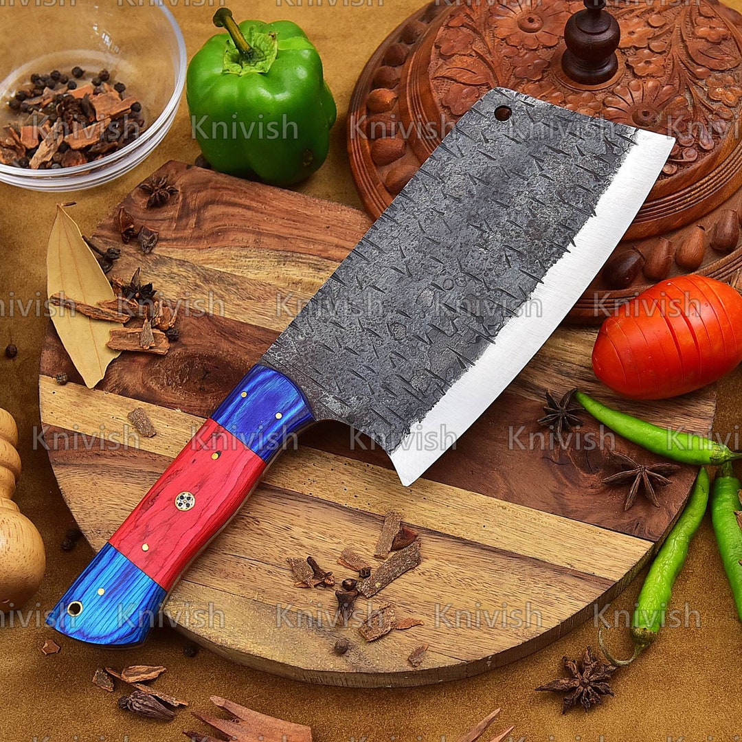 Chef Cleaver Chopper Kitchen Butcher High Carbon Steel Grooms Man Gifts ...