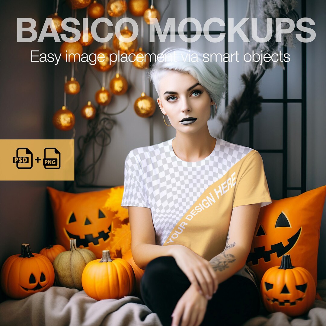 Halloween / Maqueta De Camiseta Blanca / Chica Con Camiseta Blanca ...