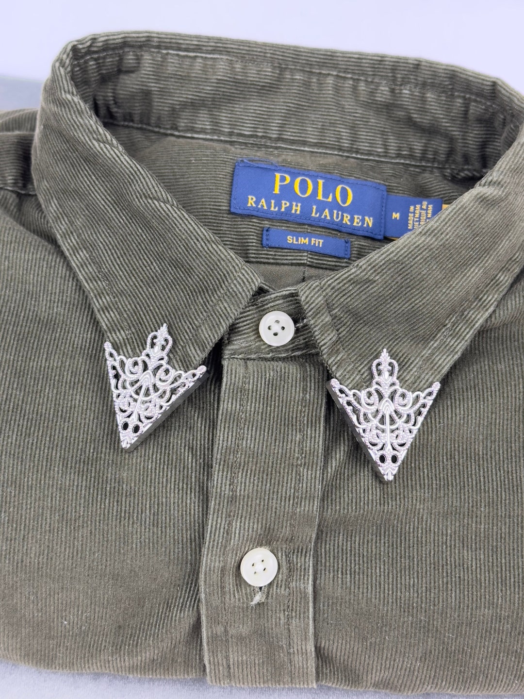 Silver Collar Brooch Lapel Pin | Collar Shirt Pin | Silver Triangle ...