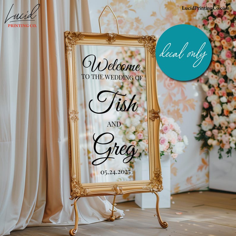 Wedding Welcome Sign Decal, Event Welcome Sign Decal, Vinyl Window ...