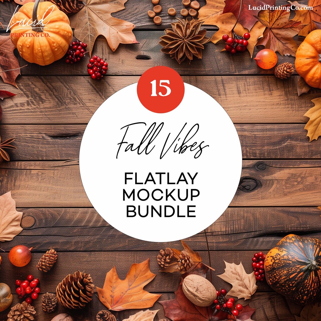 Fall Vibes Flatlay Mockup Bundle, Autumn Flat Lay Mock-up, Mockups for ...