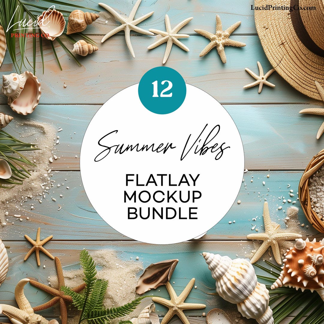 Summer Time Vibes Flatlay Mockup Bundle, Summer Flat Lay Mock-up ...
