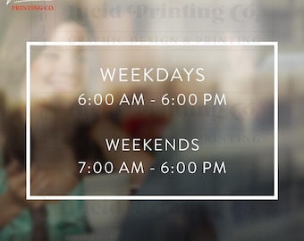 Place Knock Storefront Custom Vinyl Decal, Business Hours Decal, Vinyl ...