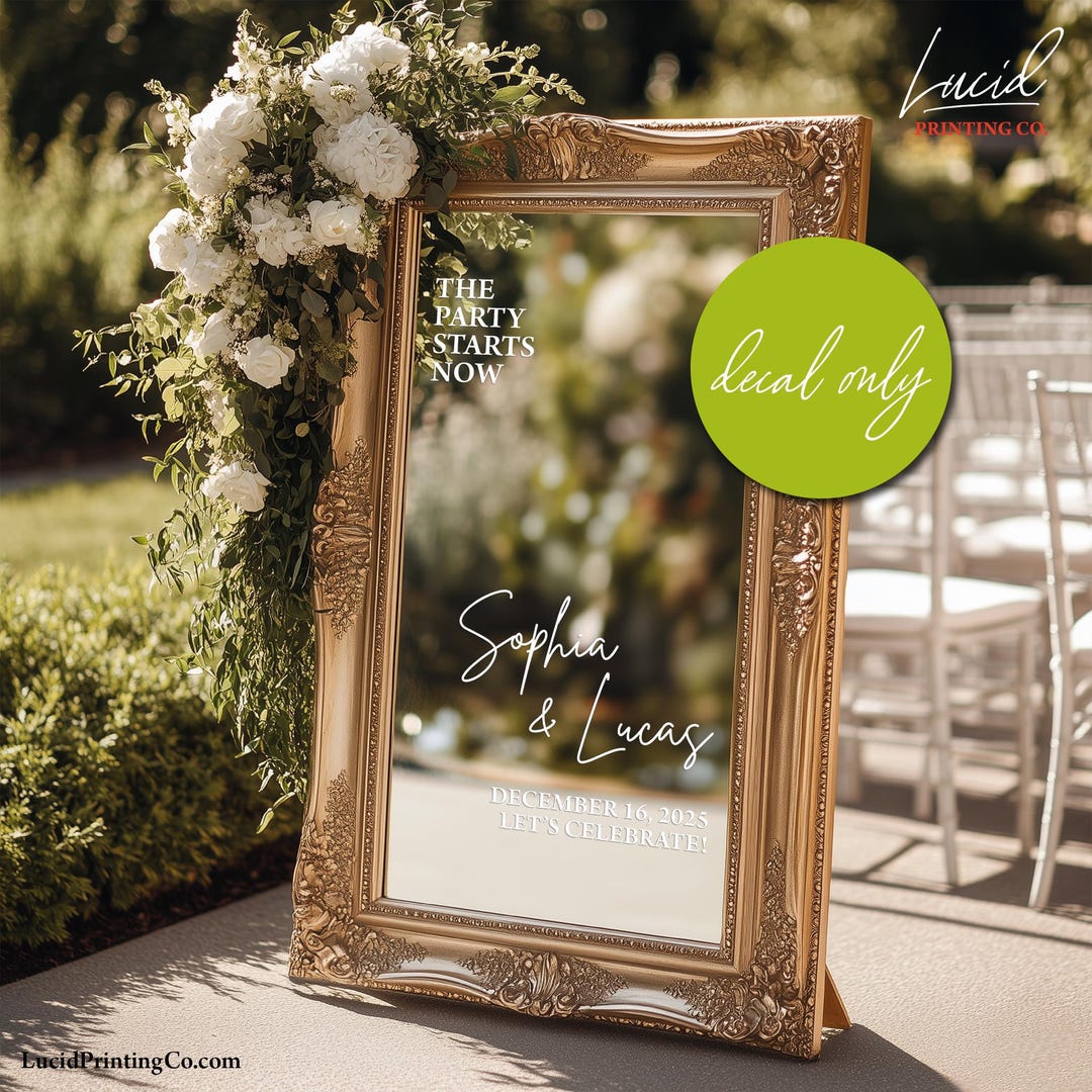 The Party Starts Now Wedding Sign Decal, Event Welcome Sign Decal ...