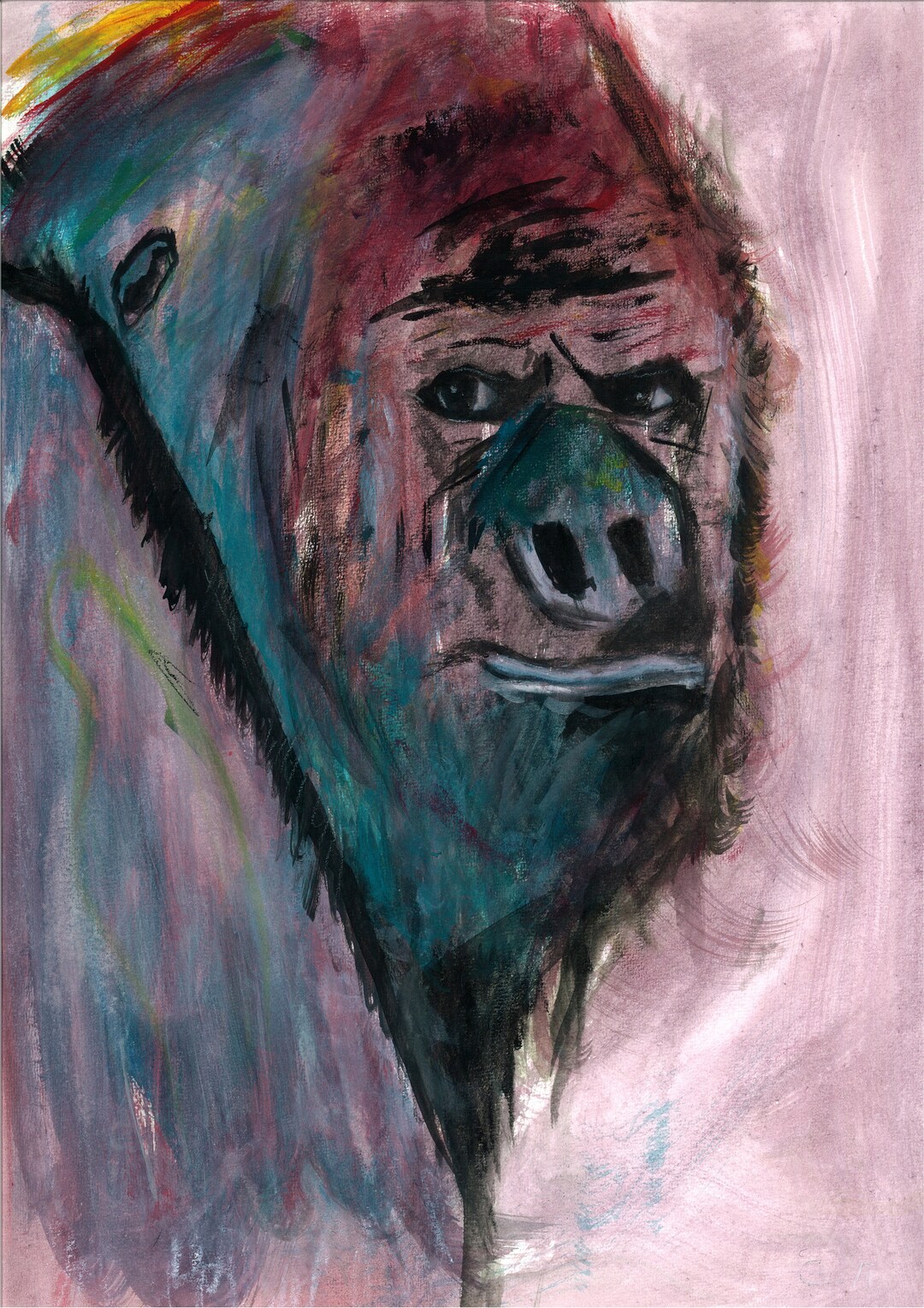 Vibrant Monkey Digital Wall Art Print Unique Primate Canvas - Etsy