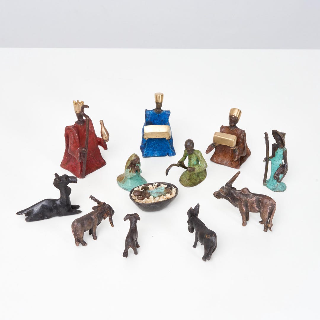 Bronze Nativity Scene (12 Pieces), Unique Piece by Hamidou - Etsy