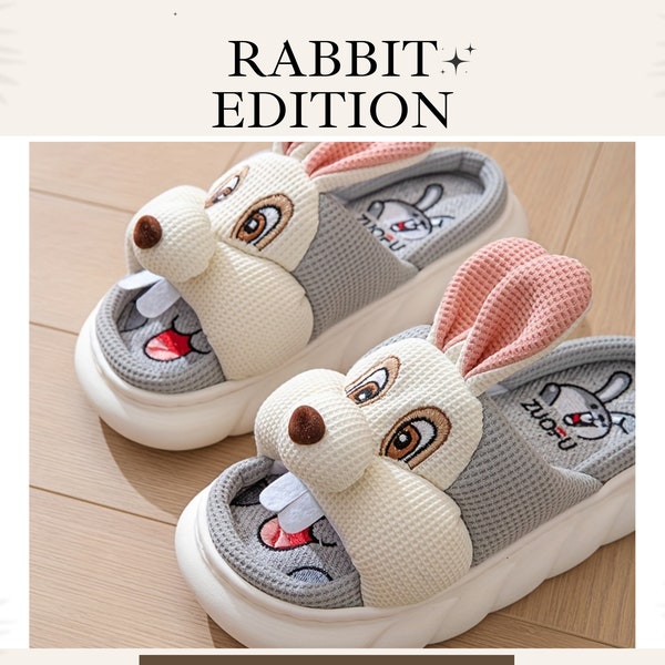 Rabbit Slippers - Etsy