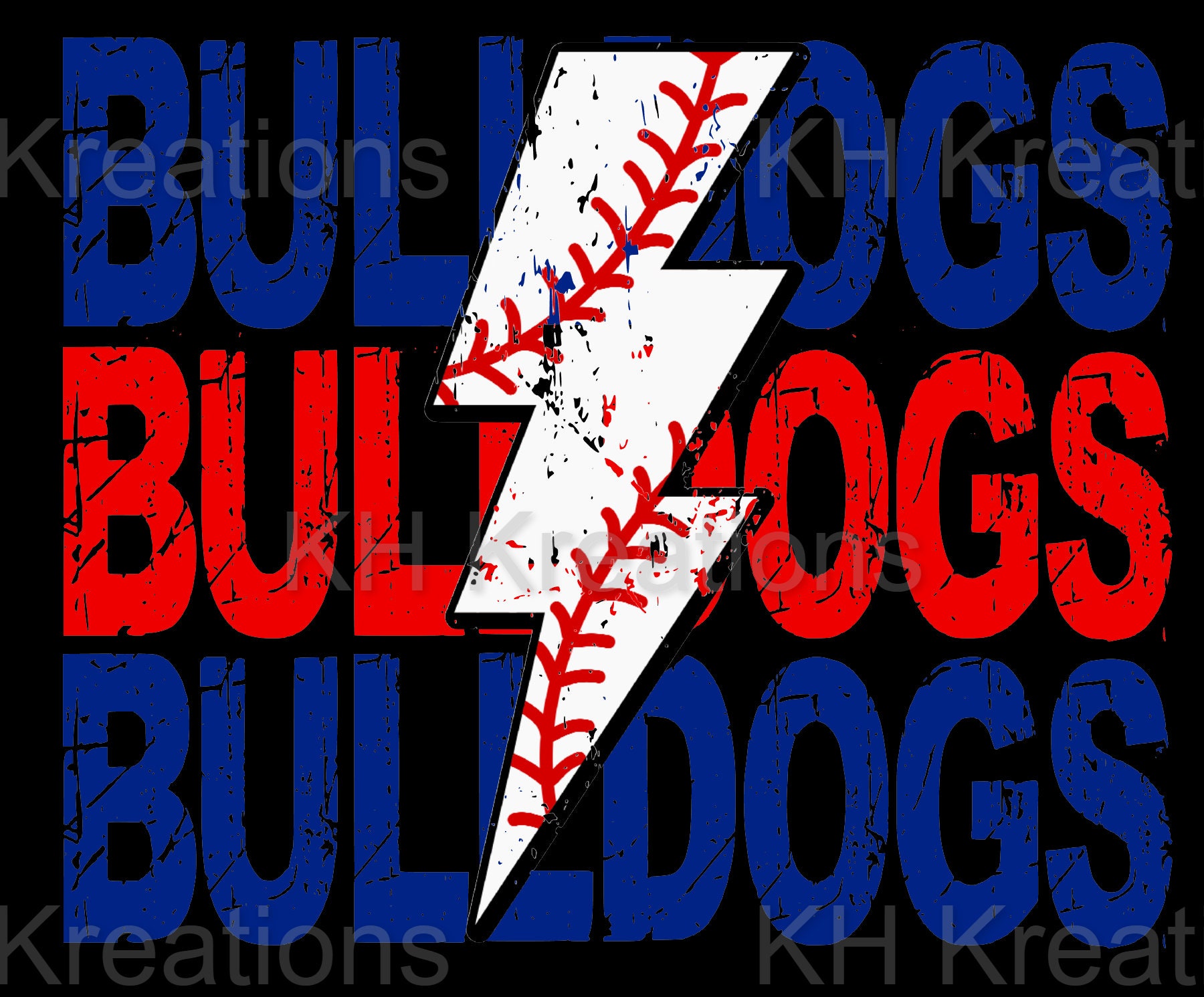 Bulldogs Baseball Lightning Bolt PNG - Etsy