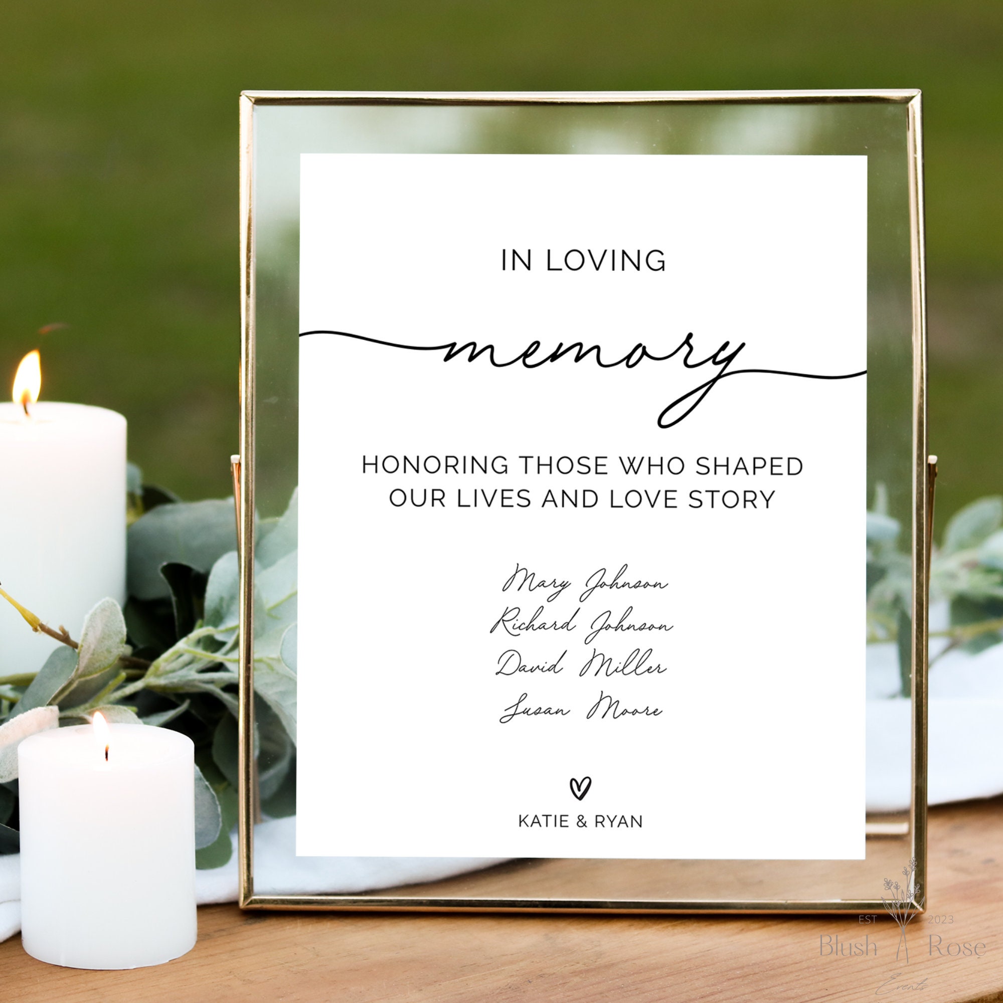 Minimalist in Loving Memory Sign Printable Memorial Sign for - Etsy