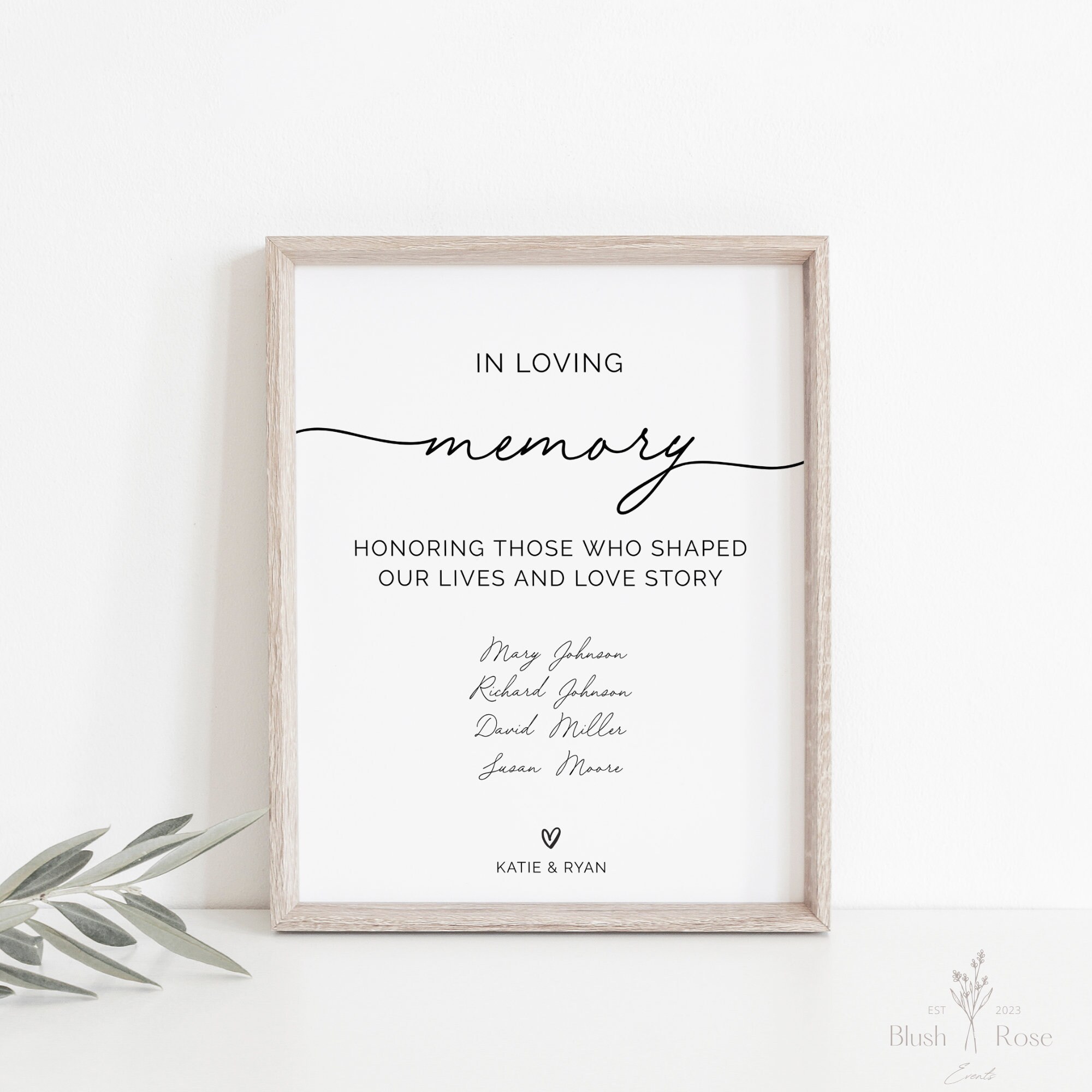 Minimalist in Loving Memory Sign Printable Memorial Sign for - Etsy