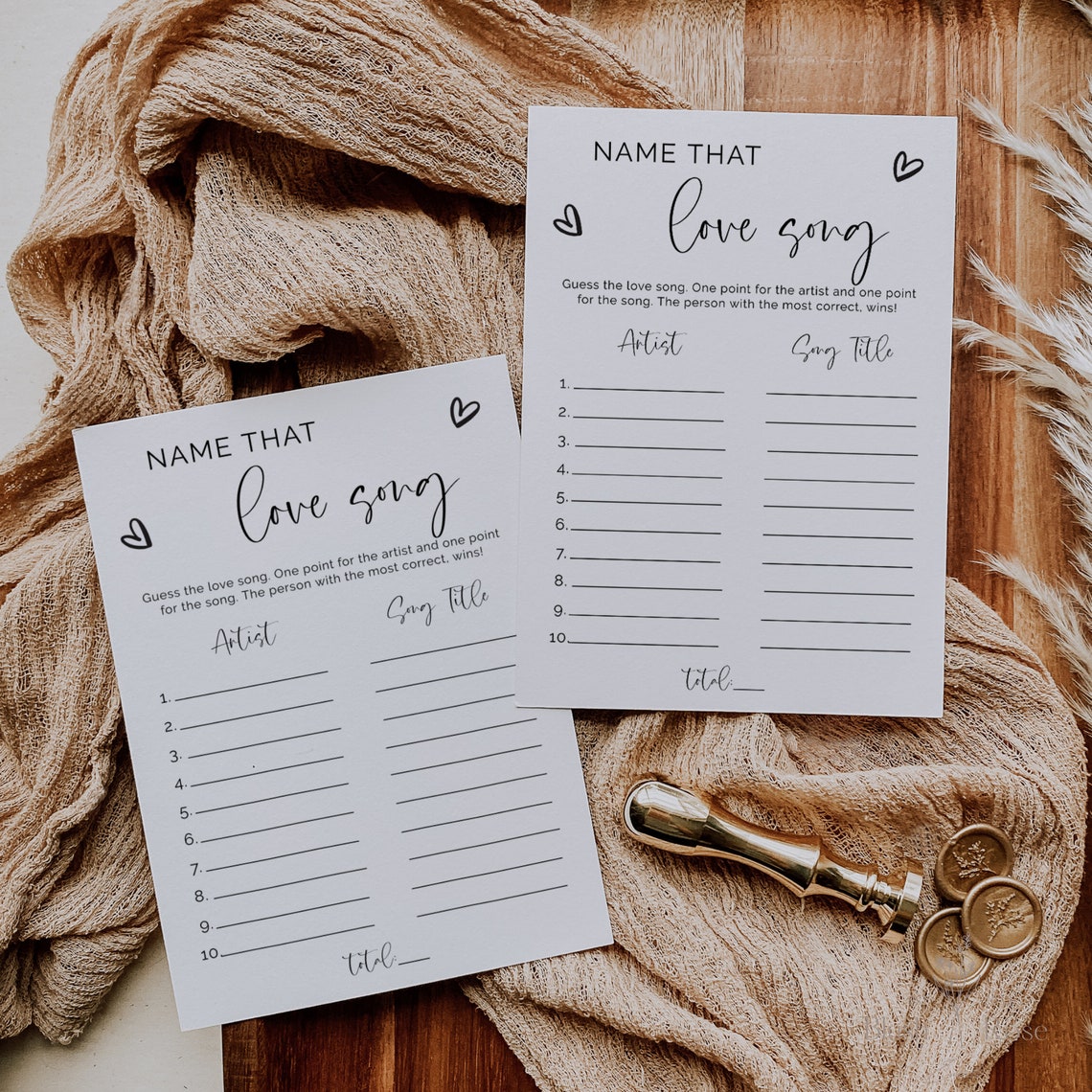 Bridal Shower Games, Name That Love Song Game, Printable Bridal Shower ...