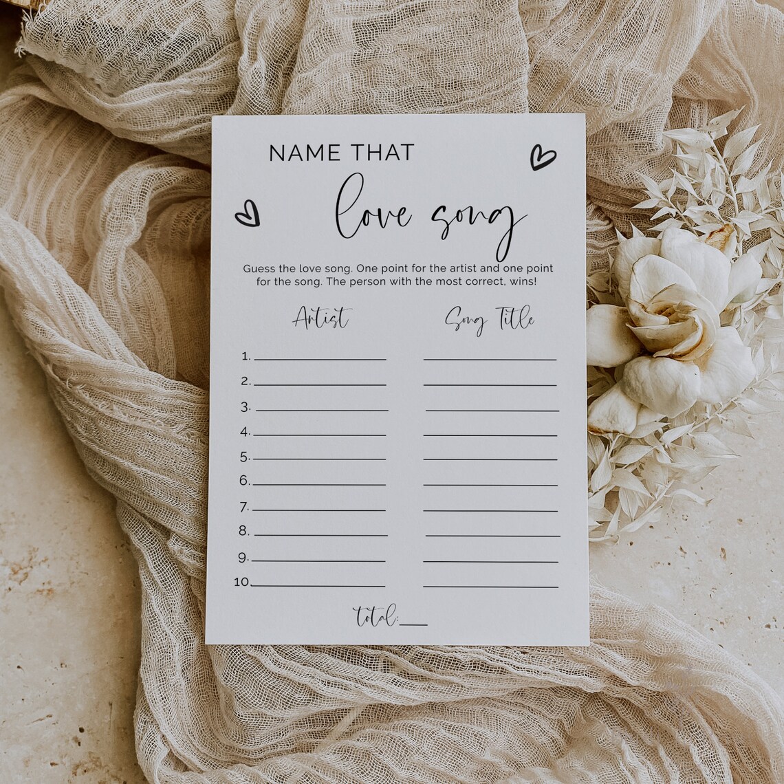 Bridal Shower Games, Name That Love Song Game, Printable Bridal Shower ...