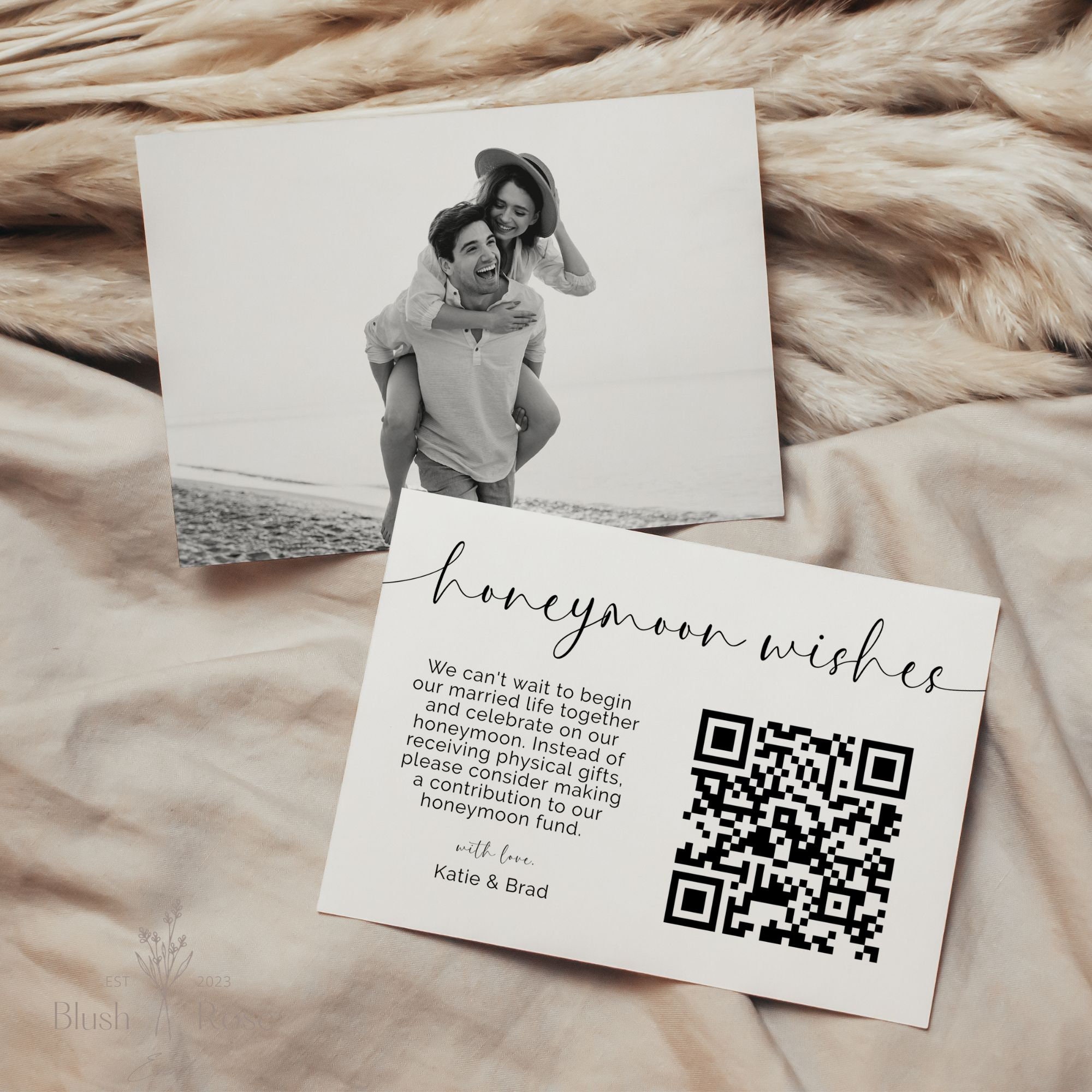 Wedding Honeymoon Fund QR Code Insert Card Honeymoon Fund Wedding Gift ...