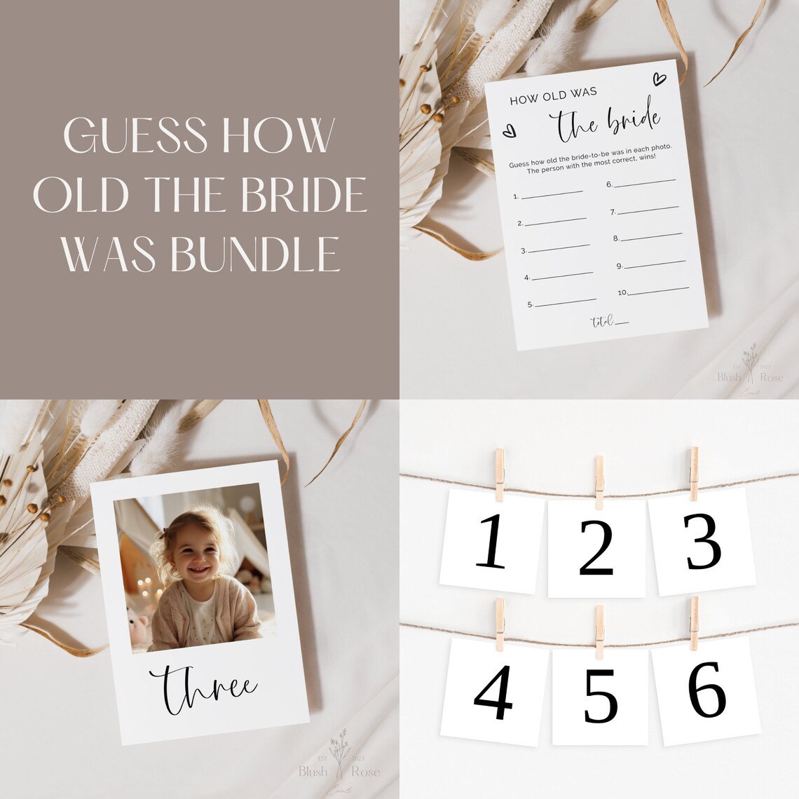 Bridal Shower Games How Old Was the Bride Game Bundle Bridal - Etsy