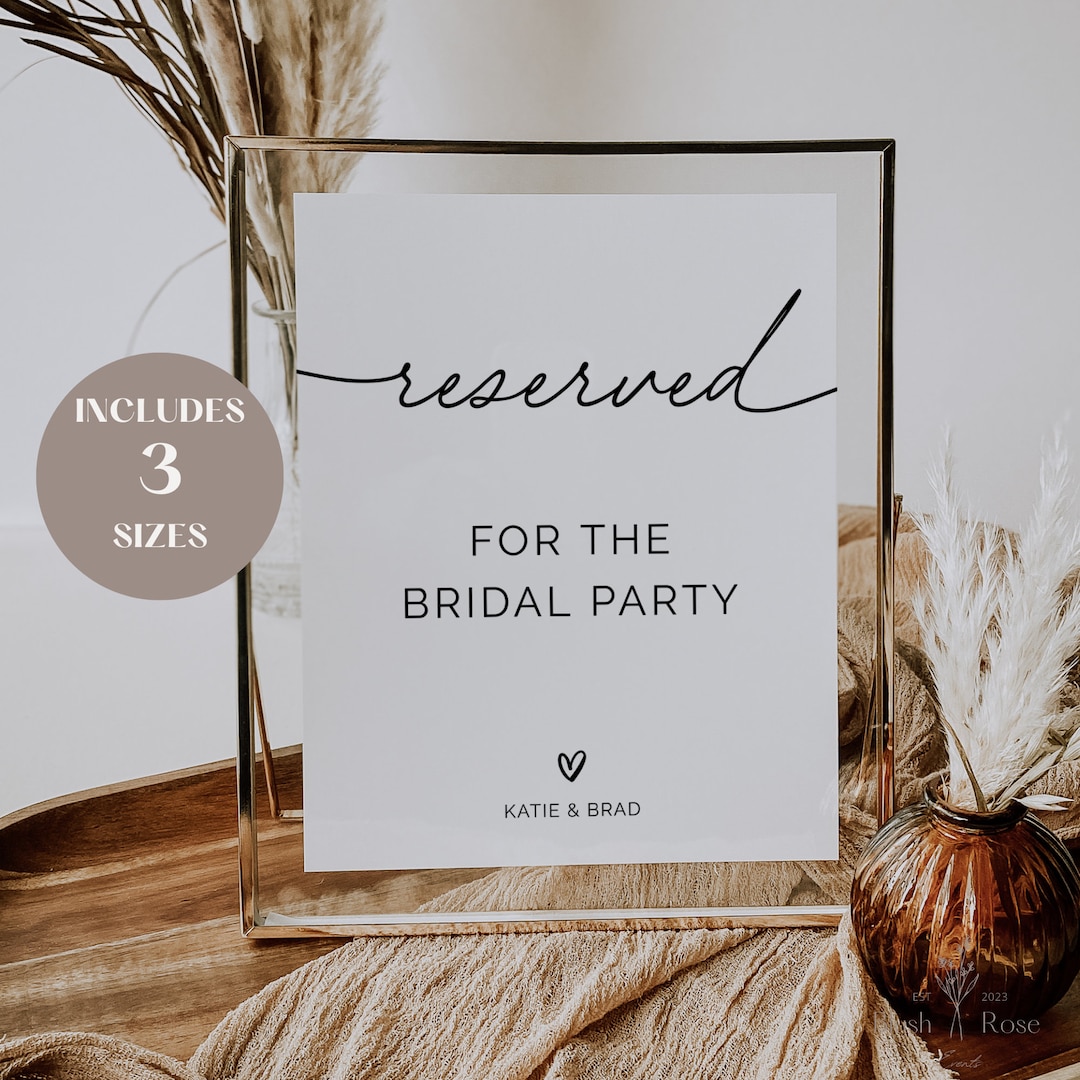 Minimalist Wedding Reserved Sign, Reserved Seating Sign, Reserved for ...