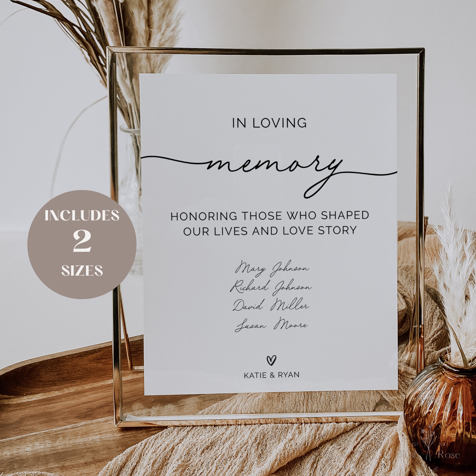 Minimalist in Loving Memory Sign Printable Memorial Sign for - Etsy