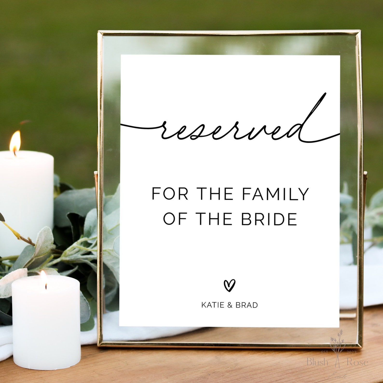 Minimalist Wedding Reserved Sign, Reserved Seating Sign, Reserved for ...