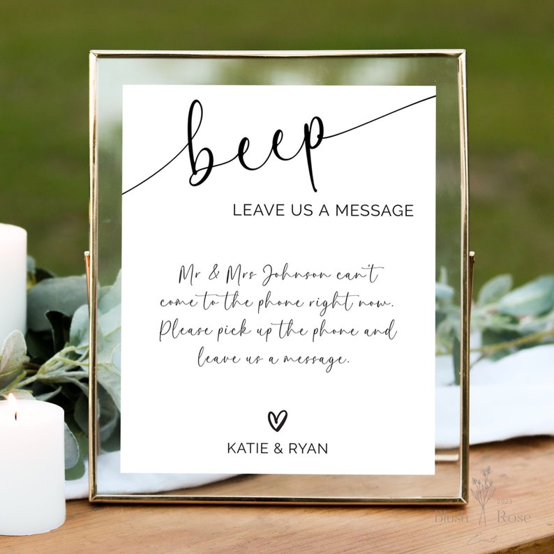 Audio Guestbook Sign Template Wedding Phone Message Guestbook Wedding ...