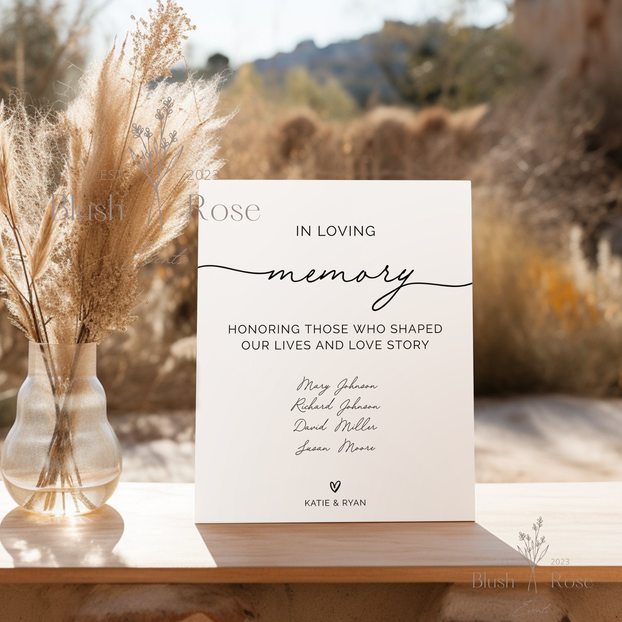 Minimalist in Loving Memory Sign Printable Memorial Sign for - Etsy