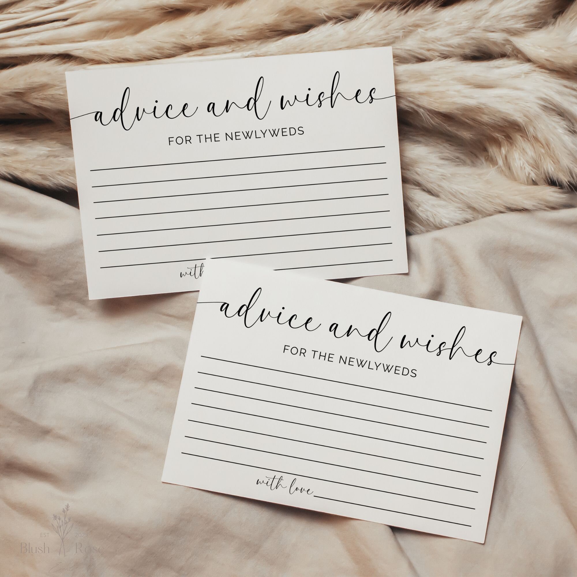 Wedding Advice Cards Template Advice and Wishes Sign Bridal Shower ...
